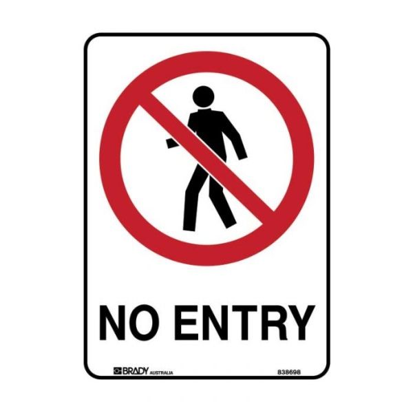 834012 No Entry Sign 450mm H X 300mm W Metal Alliance Safety