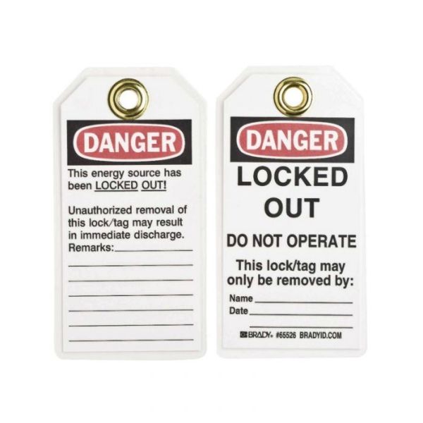 66084 DANGER LOCKED OUT LOCKOUT TAGS - REVERSE SIDE UNAUTHORIZED ...